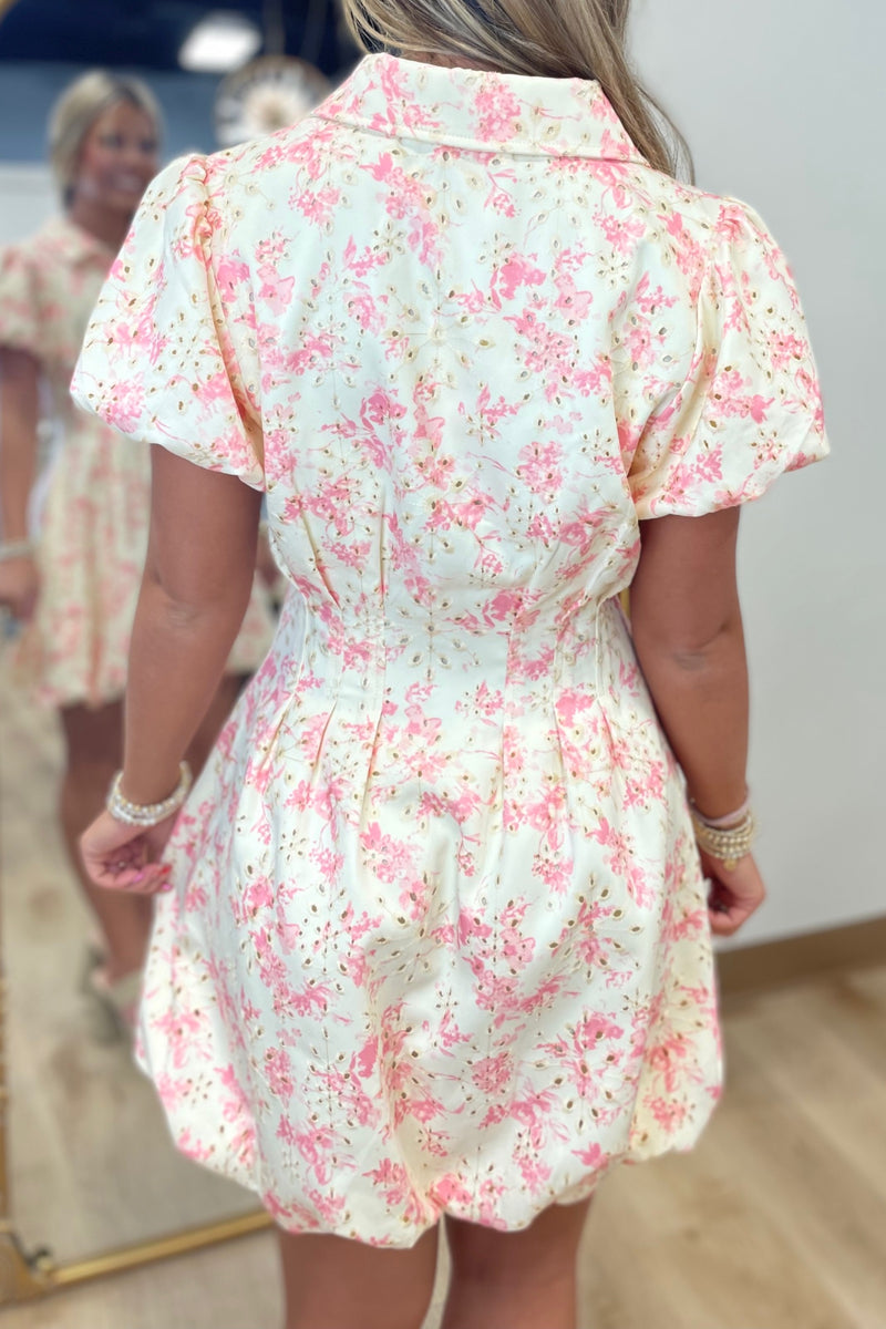 Alexandria Fit & Flare Dress Floral Eyelet– Expectations Too