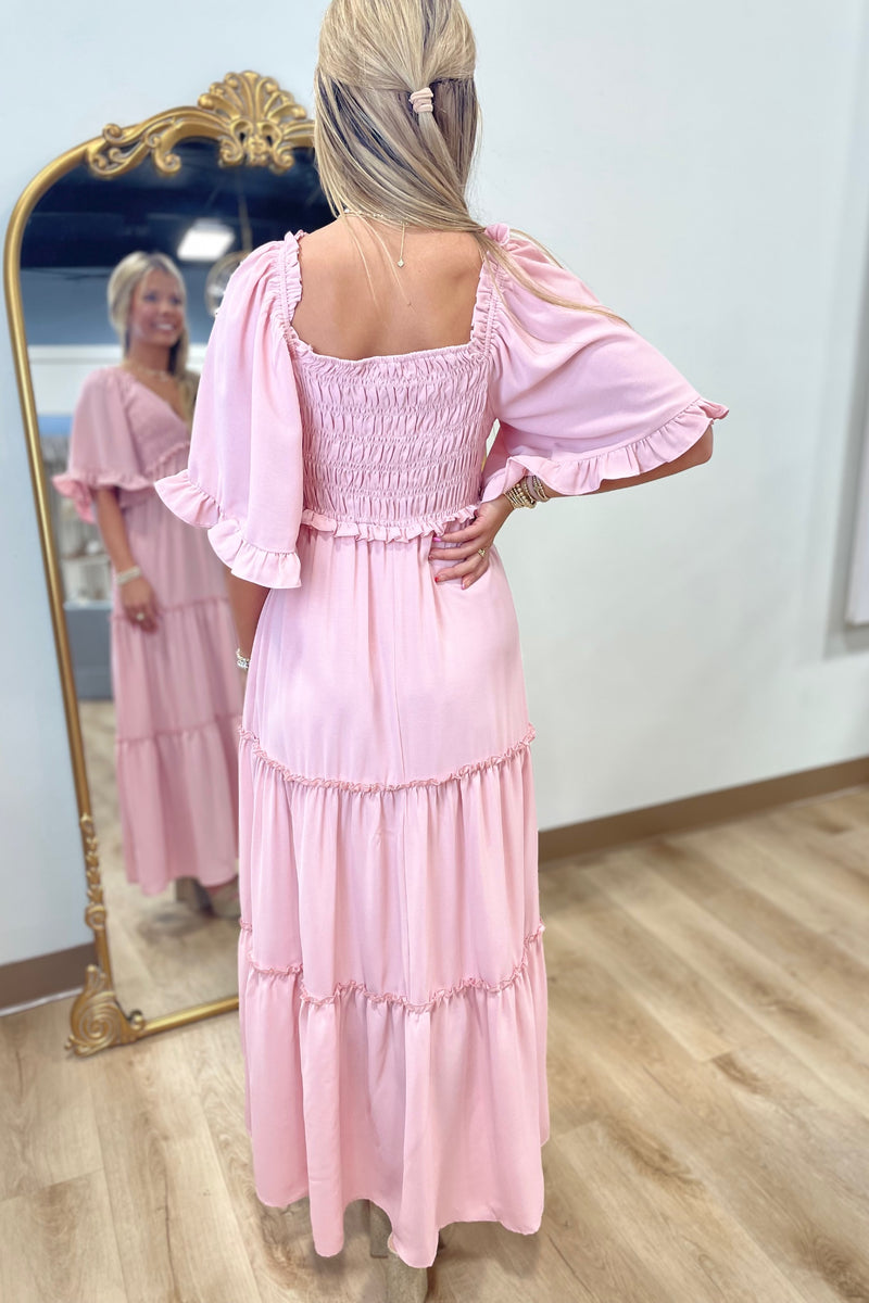Flutter & Flow Maxi Dress Pink– Expectations Too