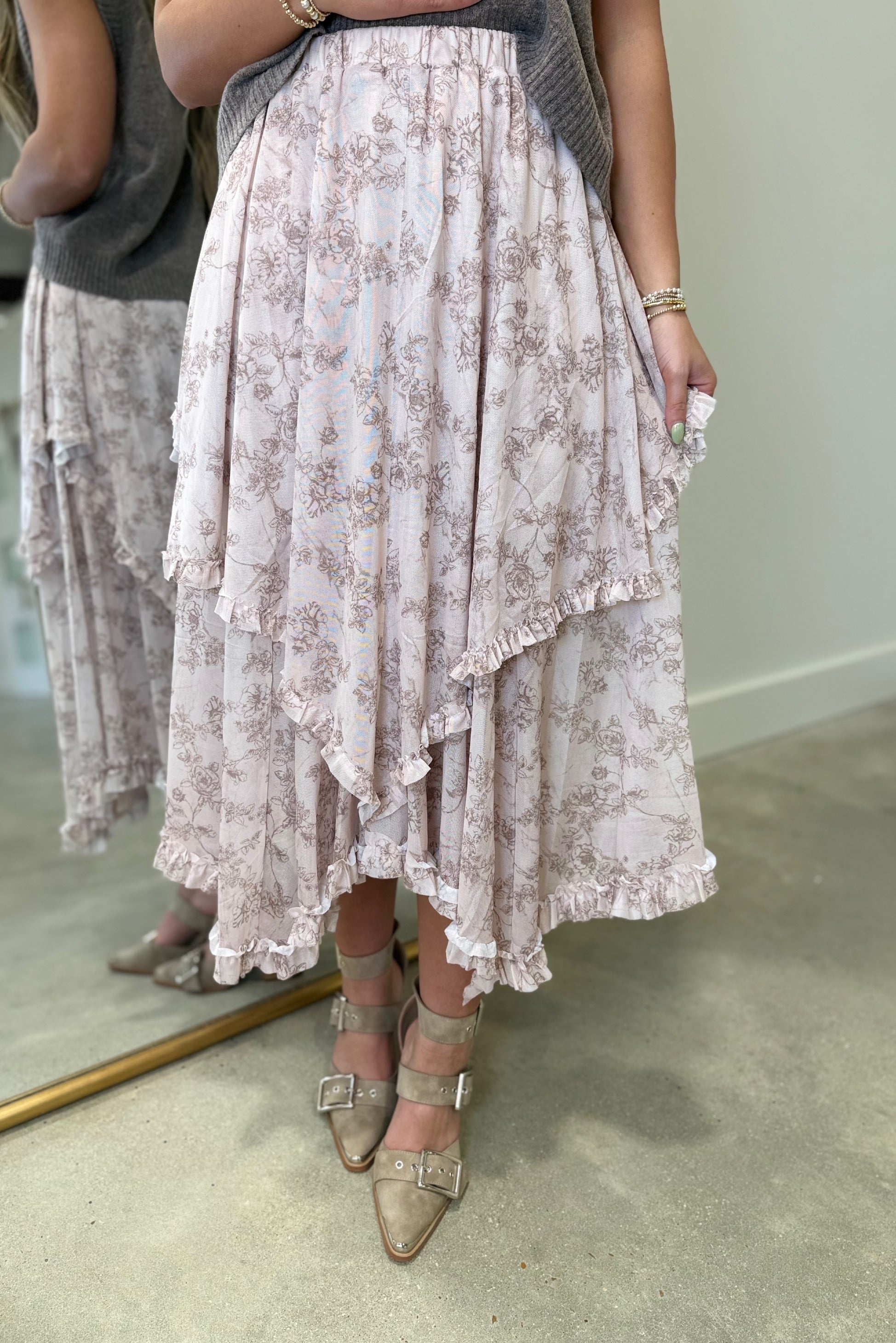 Floral Fever Skirt Blush RESTOCK – Expectations Too